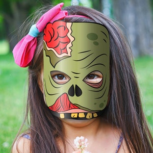 Zombie Mask Printable, Paper DIY for Kids and Adults. PDF Template ...