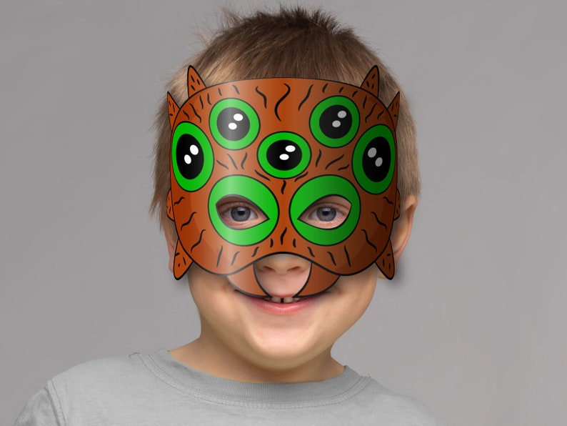Spider Mask Printable, Paper DIY for Kids and Adults. PDF Template ...