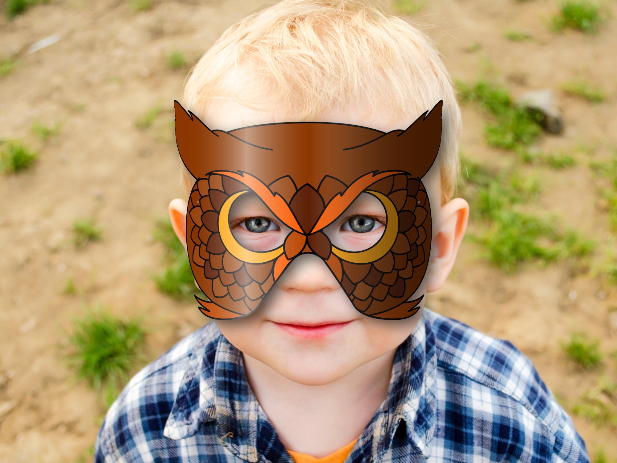 Owl Mask Printable, Paper DIY for Kids and Adults. PDF Template ...