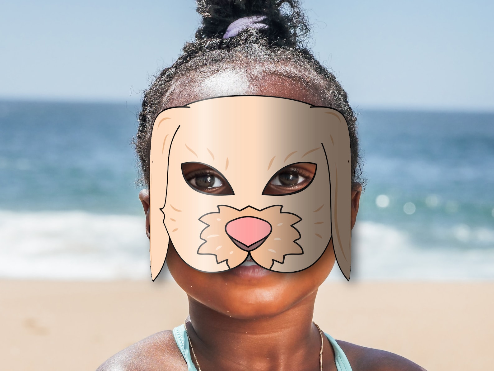 Rabbit Mask Printable, Paper DIY for Kids and Adults. PDF Template ...