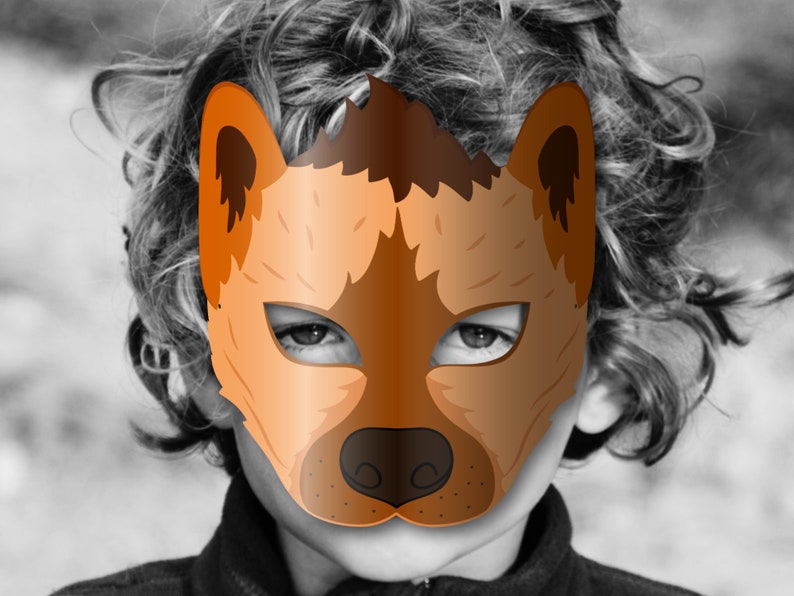 Buy Hyena Mask Printable Paper DIY for Kids and Adults. PDF Online in ...