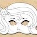 Little Mermaid Masks Printable Color Coloring, Paper DIY for Kids and ...