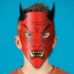 Demon Mask Printable, Paper DIY for Kids and Adults. PDF Template ...
