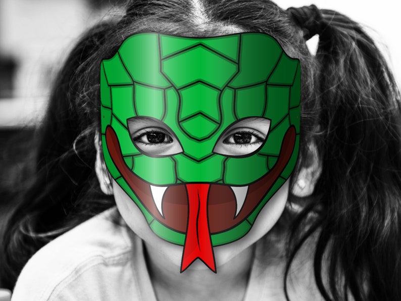 Snake Masks Printable Color Coloring Paper DIY for Kids and - Etsy