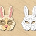 Bunny Masks Printable Color Coloring, Paper DIY for Kids and Adults ...