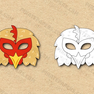 Chicken Masks Printable Color Coloring, Hen Masks, Paper DIY for Kids ...