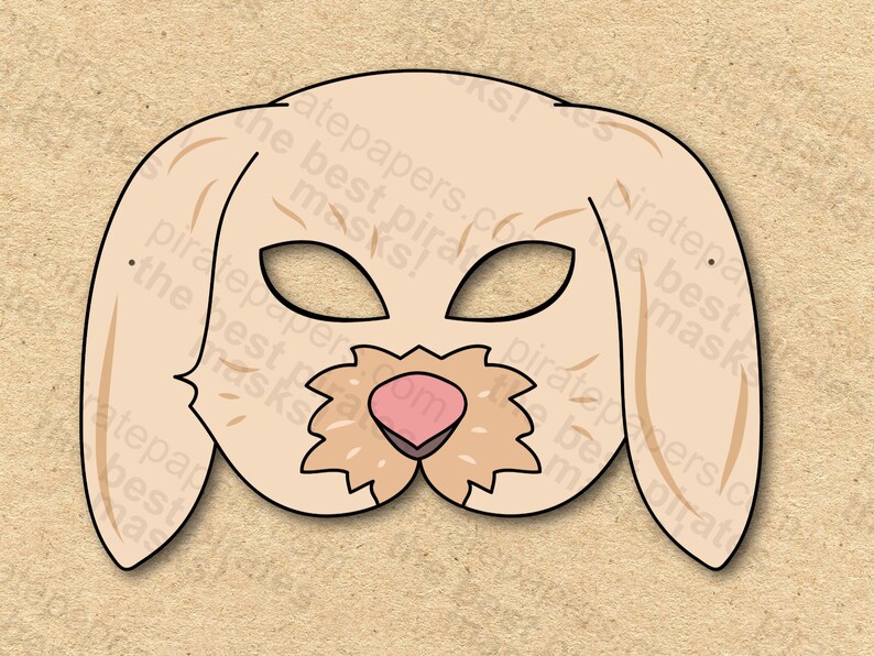 Rabbit Mask Printable Paper DIY for Kids and Adults. PDF - Etsy