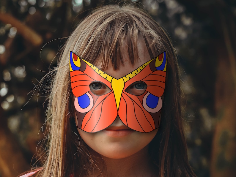 Butterfly Mask Printable Peacock, Paper DIY for Kids and Adults. PDF ...