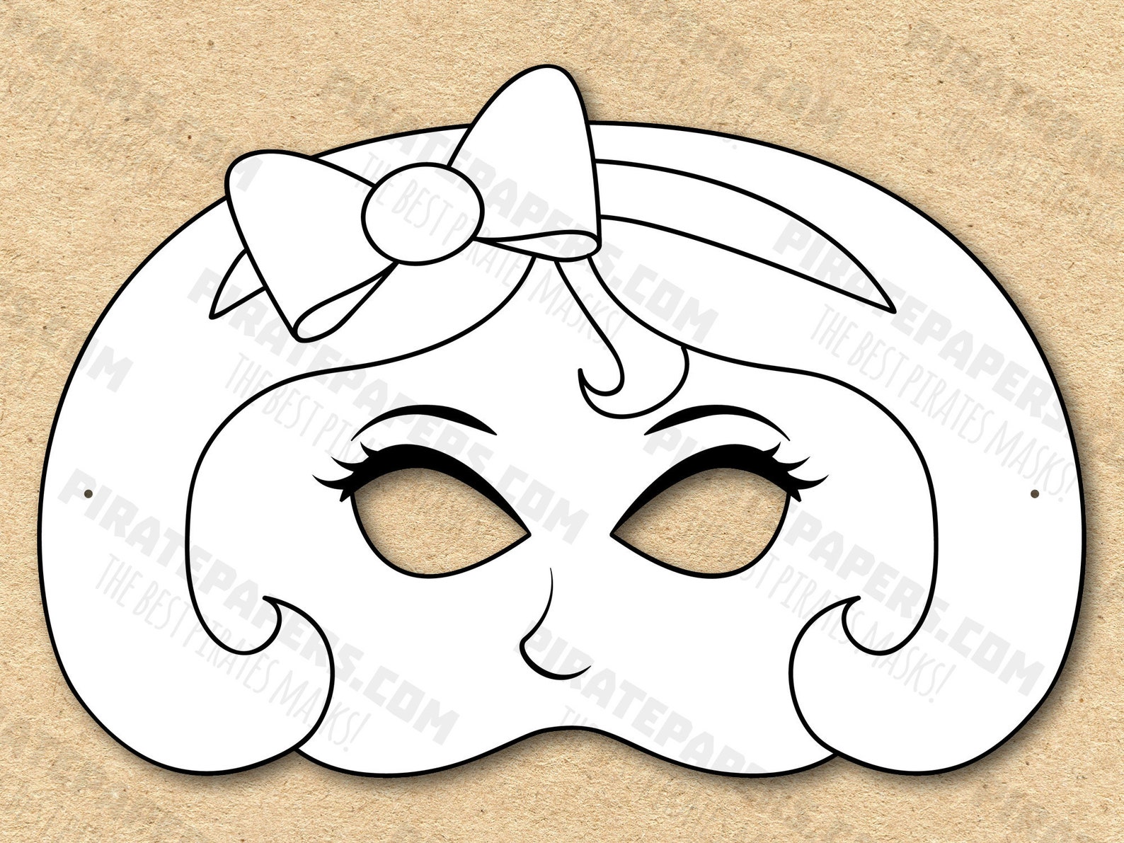 Snow White Mask Printable Coloring, Paper DIY for Kids and Adults. PDF ...