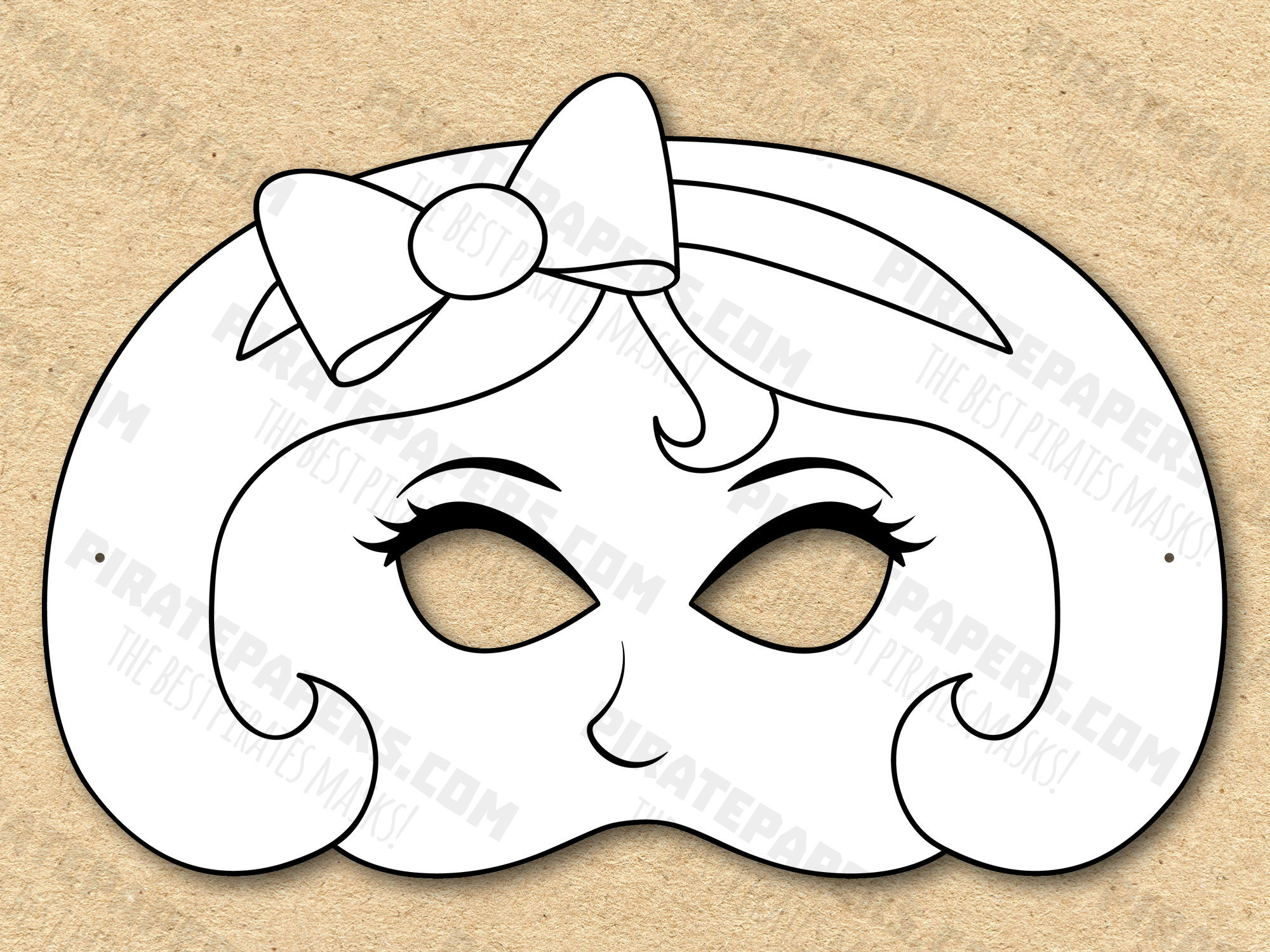 Snow White Mask Printable Coloring, Paper DIY for Kids and Adults. PDF ...