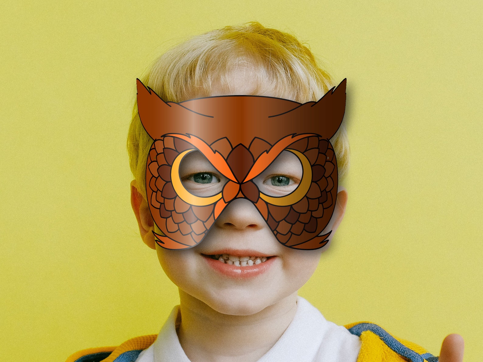 Owl Mask Printable, Paper DIY for Kids and Adults. PDF Template ...