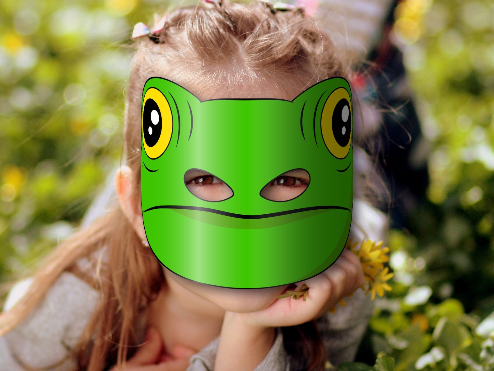 Frog Mask Printable, Paper DIY for Kids and Adults. PDF Template ...