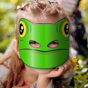 Frog Mask Printable, Paper DIY for Kids and Adults. PDF Template ...