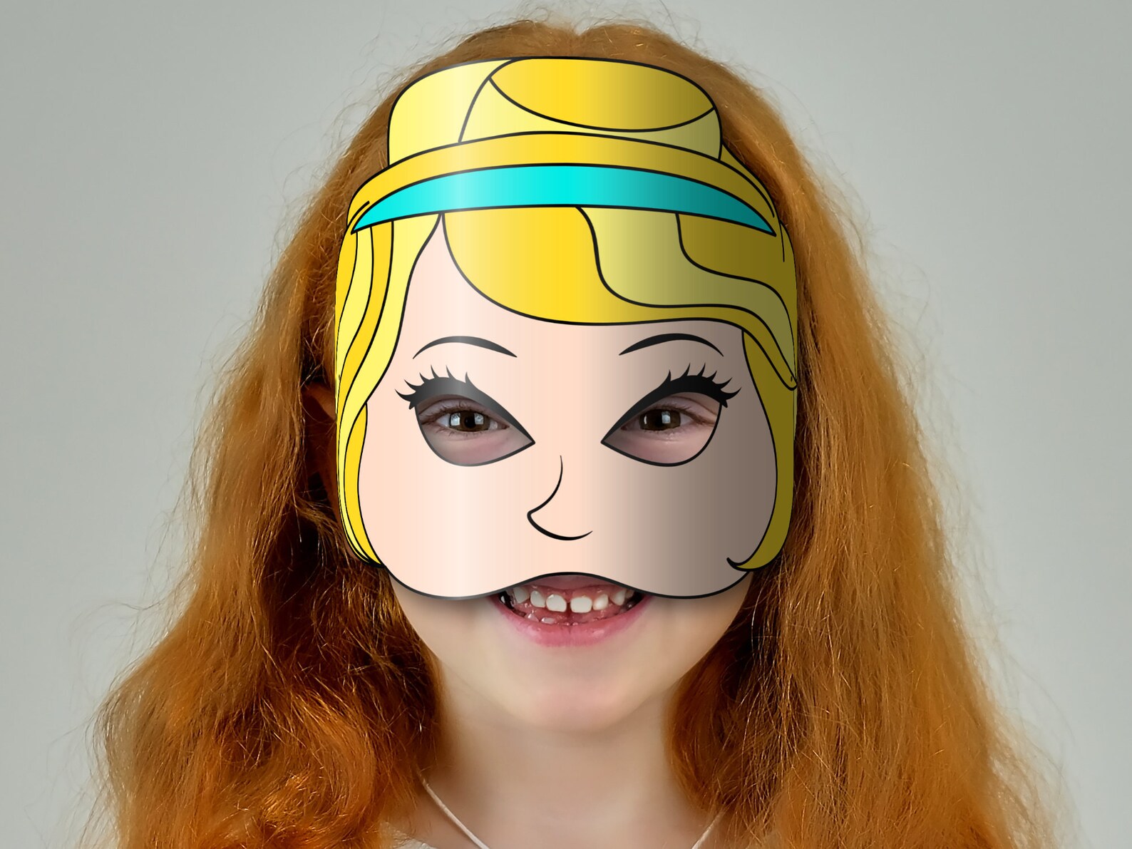 Cinderella Mask Printable, Paper DIY for Kids and Adults. PDF Template ...