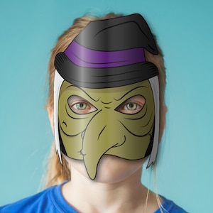 Witch Mask Printable, Paper DIY for Kids and Adults. PDF Template ...