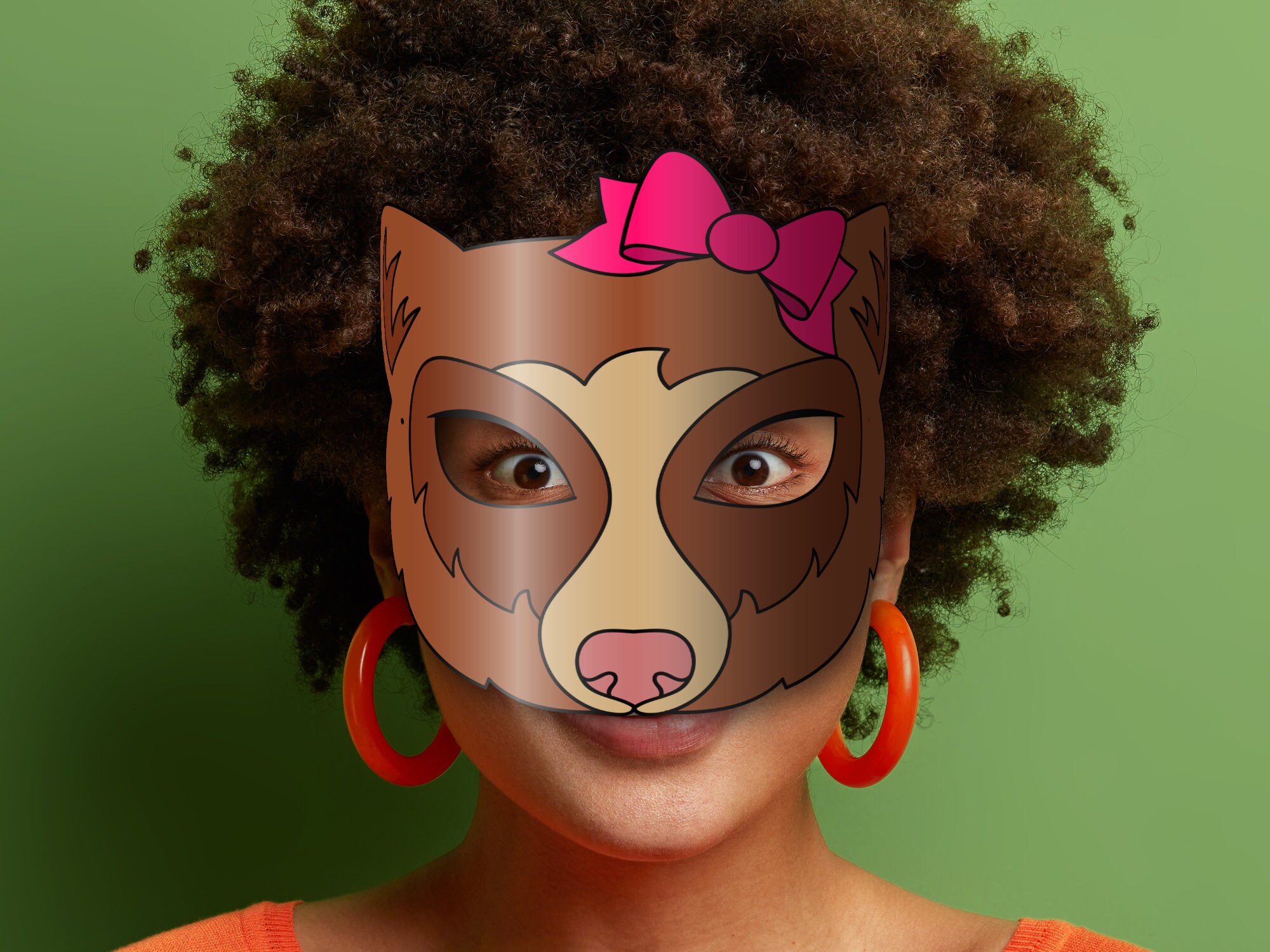 Bear-mother Mask Printable (goldilocks and the Three Bears), Paper DIY ...