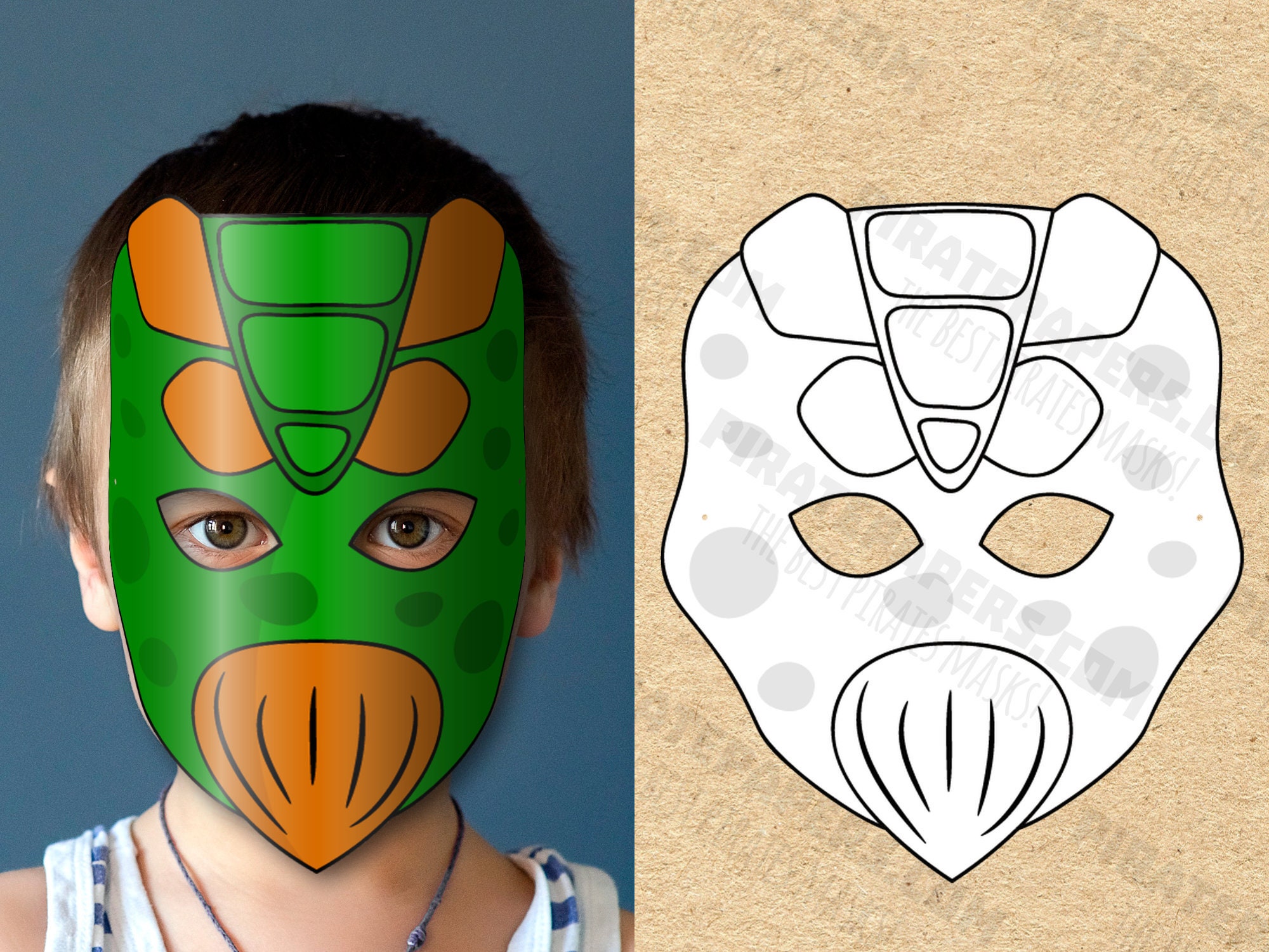 Dinosaur Stegosaurus Masks Printable Color Coloring Paper - Etsy UK