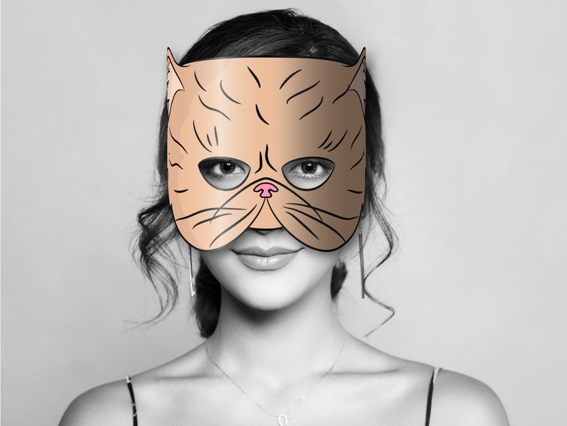 Cat Persian Mask Printable Breed Paper DIY for Kids and - Etsy