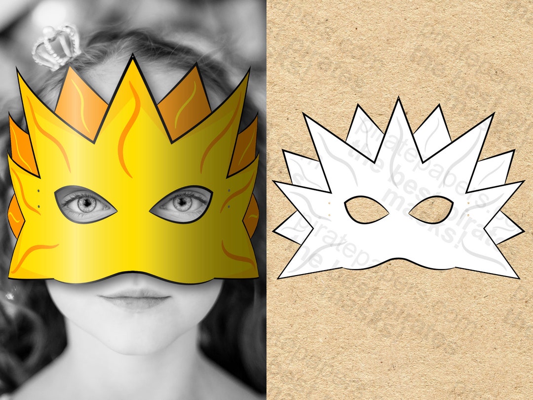 Sun Masks Printable Color Coloring Paper DIY for Kids and - Etsy
