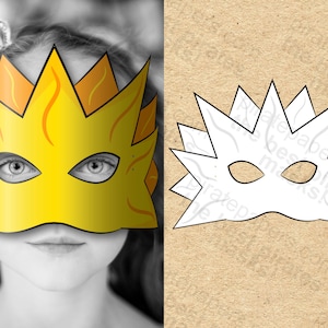 Sun Masks Printable Color Coloring Paper DIY for Kids and - Etsy