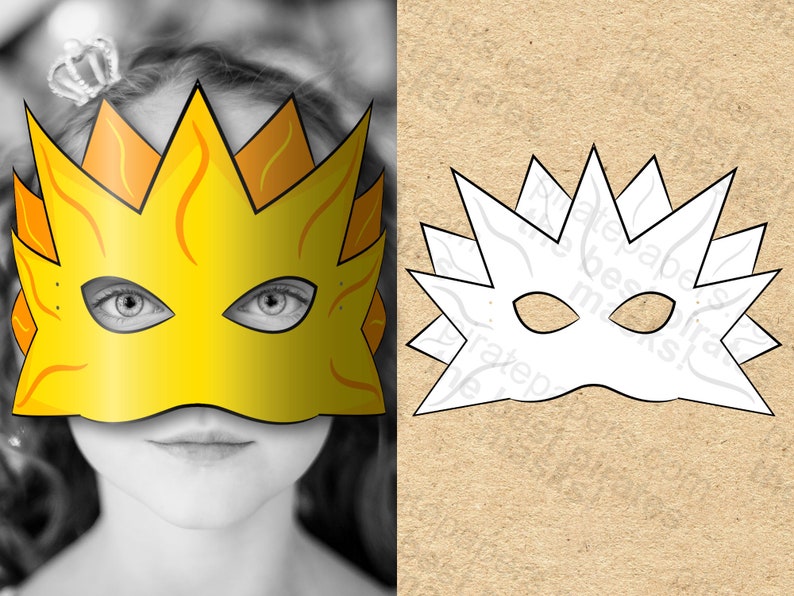 Sun Masks Printable Color Coloring Paper DIY for Kids and - Etsy