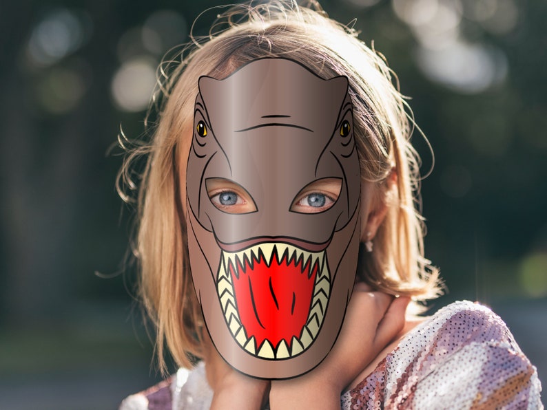 Dinosaur T-rex Masks Printable Color Coloring, Tyrannosaurus Rex, Trex ...
