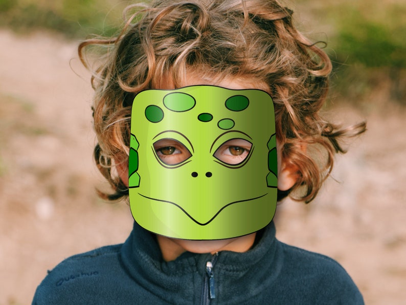 Turtle Mask Printable, Paper DIY for Kids and Adults. PDF Template ...