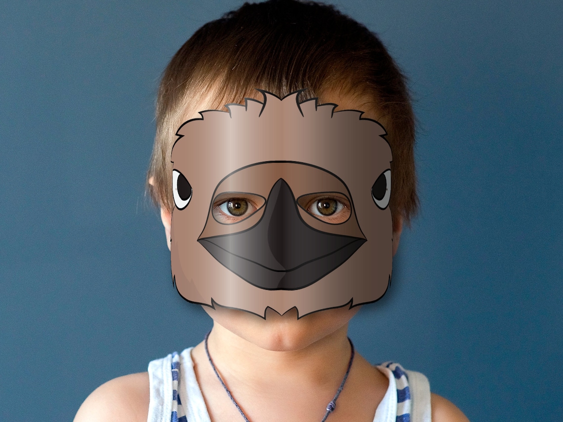 Emu Mask Printable, Paper DIY for Kids and Adults. PDF Template ...
