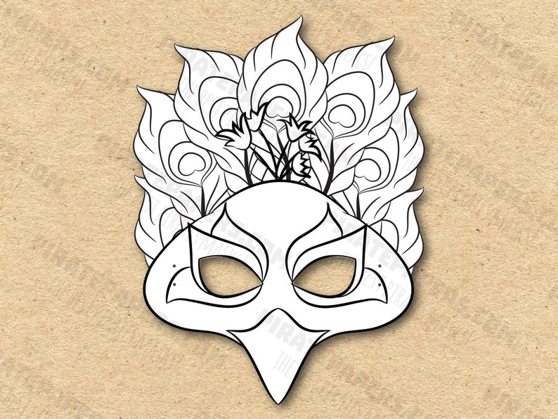 Birds Masks Printable Coloring, Owl, Peacock, Eagle, Kookaburra, Paper ...