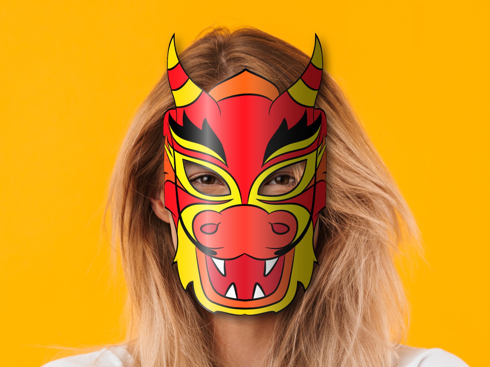 Chinese Dragon Mask Printable, Paper DIY for Kids and Adults. PDF ...