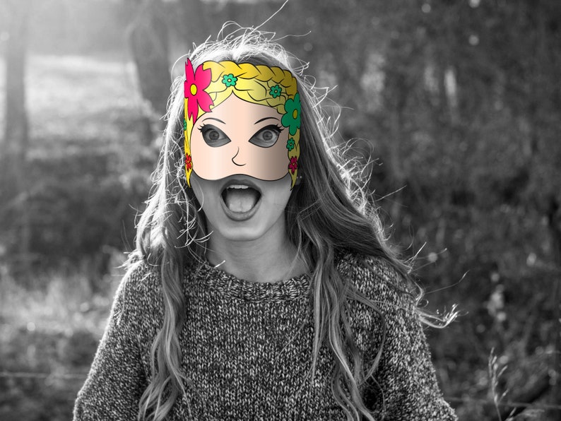 Rapunzel Mask Printable Paper DIY for Kids and Adults. PDF - Etsy