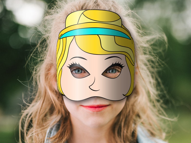 Cinderella Mask Printable, Paper DIY for Kids and Adults. PDF Template ...