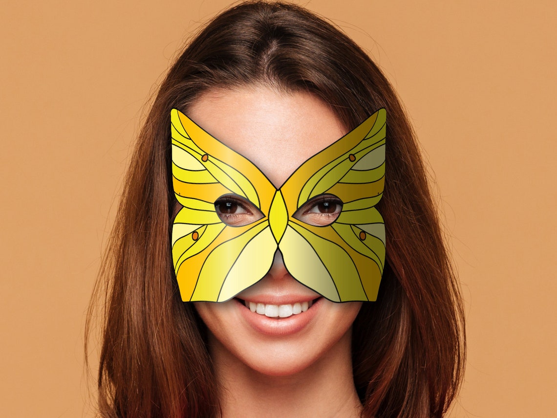 Butterfly Masks Printable Color Coloring Brimstone, Paper DIY for Kids ...