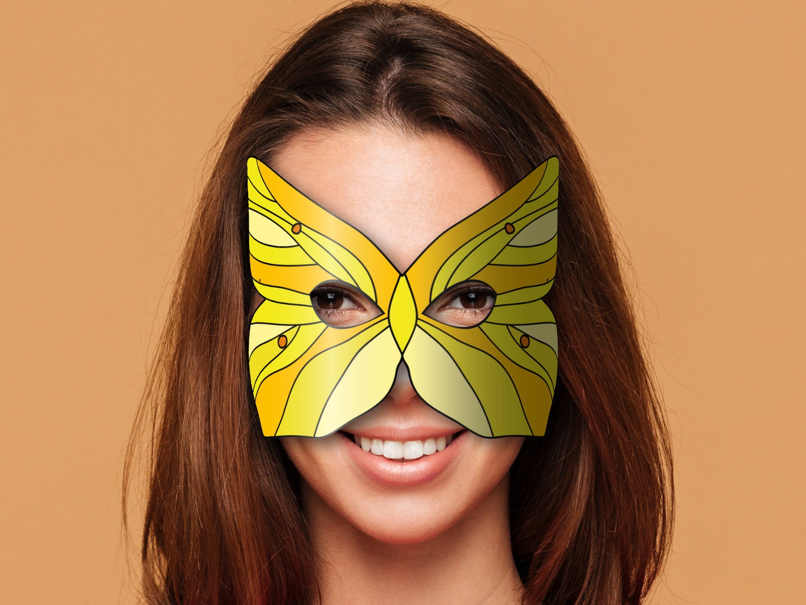Butterfly Mask Printable Brimstone, Paper DIY for Kids and Adults. PDF ...