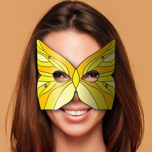 Butterfly Mask Printable Brimstone, Paper DIY for Kids and Adults. PDF ...