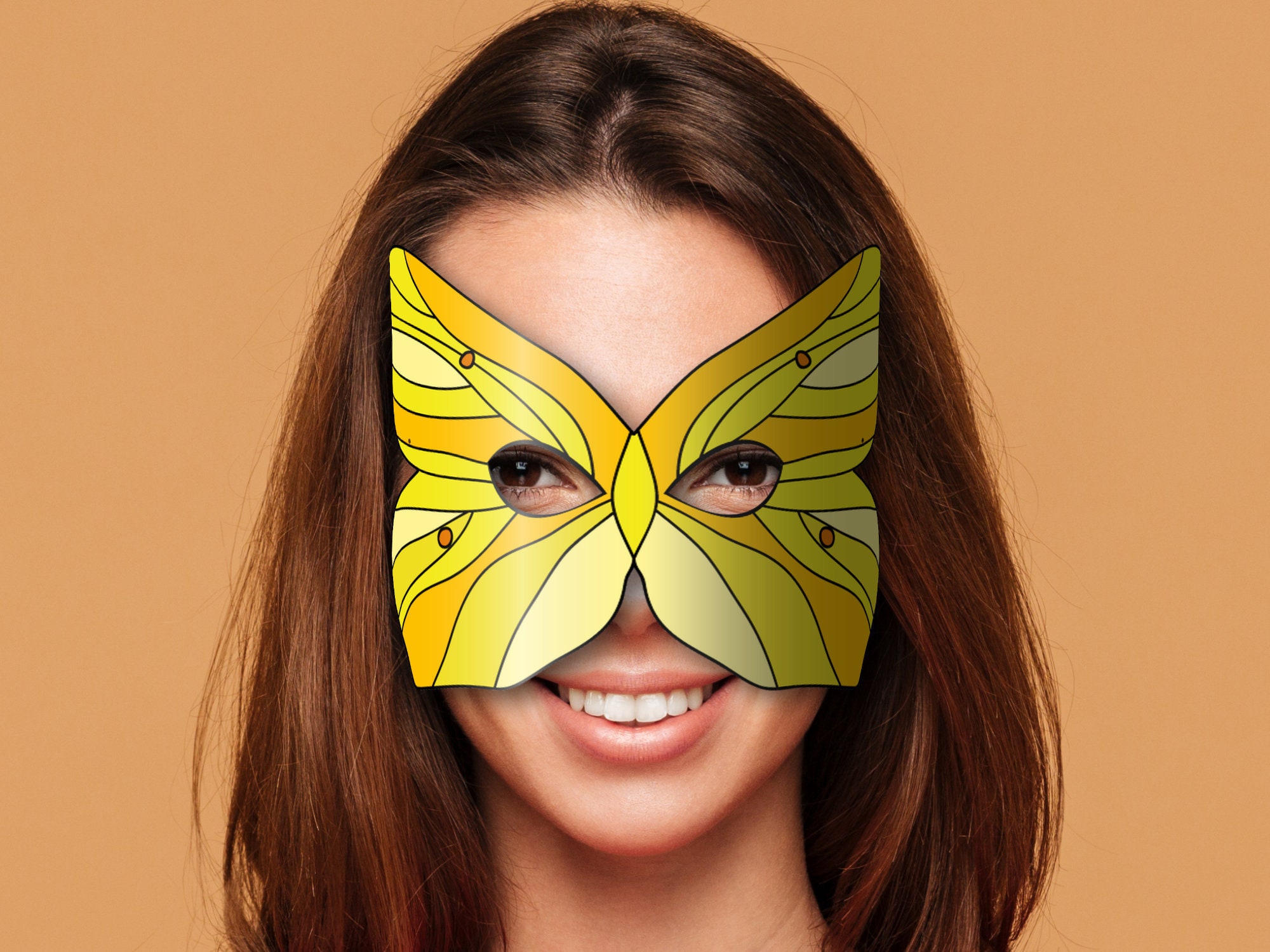 Butterfly Mask Printable Brimstone, Paper DIY for Kids and Adults. PDF ...