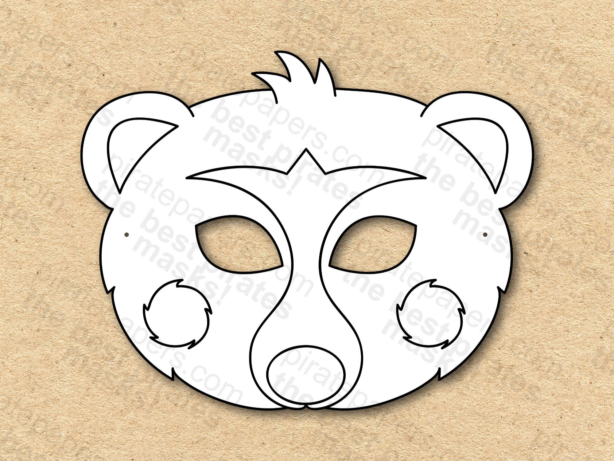 Bear-baby Mask Printable Coloring goldilocks and the Three - Etsy