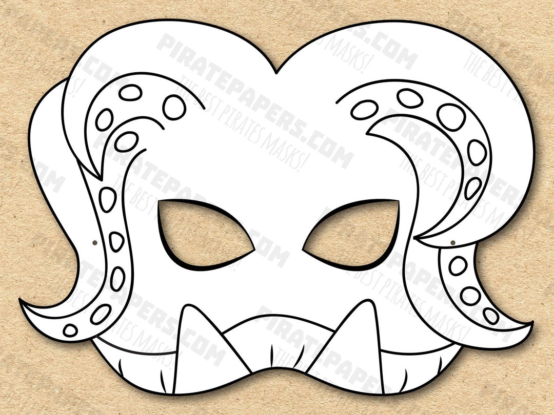 Monster #1 Mask Printable Coloring, Paper DIY for Kids and Adults. PDF ...