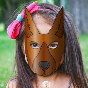 Kangaroo Mask Printable, Paper DIY for Kids and Adults. PDF Template ...