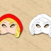 Little Red Riding Hood Masks Printable Color + Coloring, Paper DIY for ...