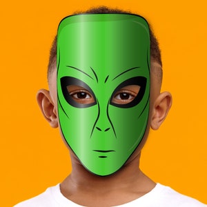 Alien Mask Printable, Paper DIY for Kids and Adults. PDF Template ...