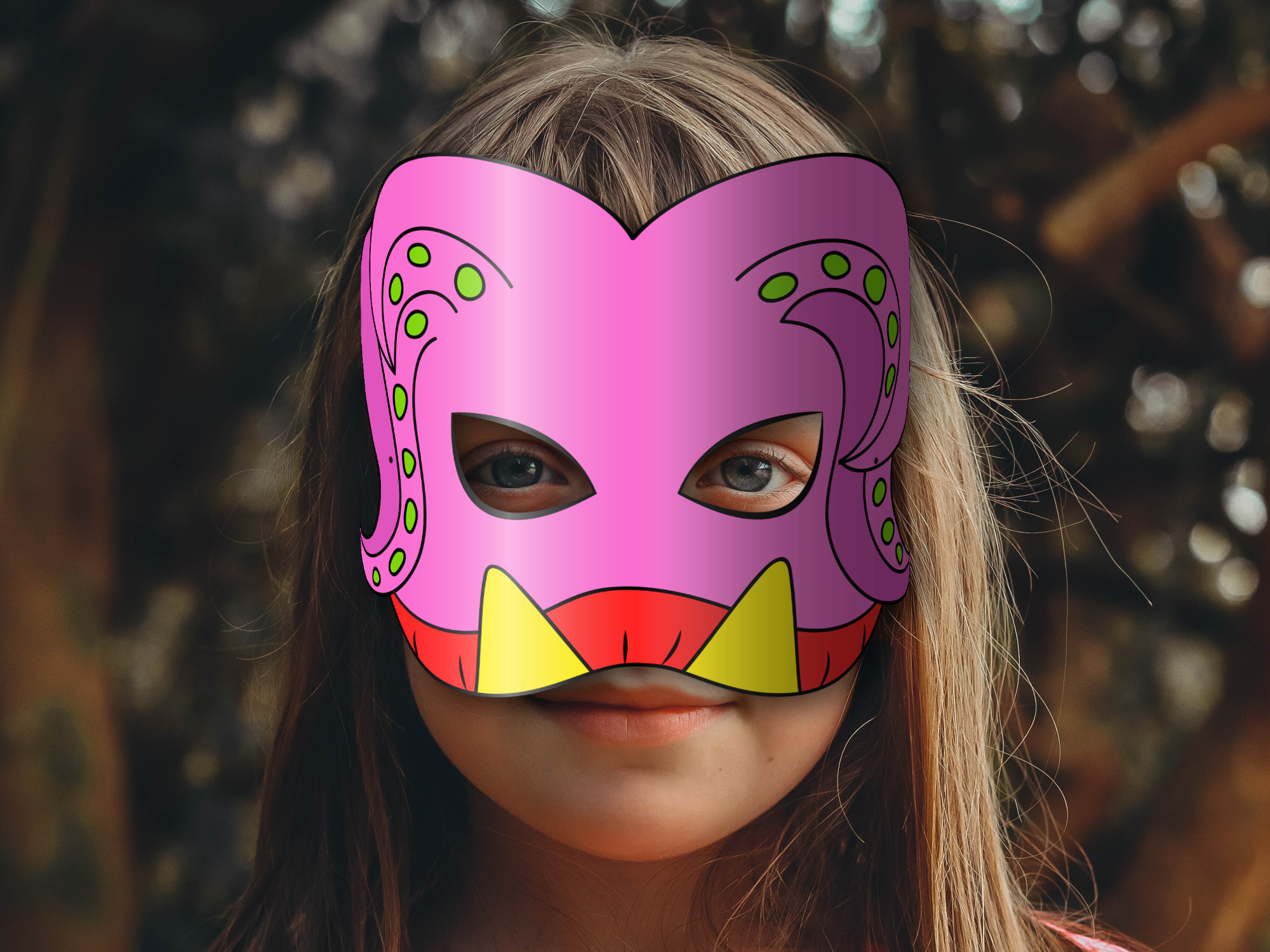 Monster #1 Mask Printable, Paper DIY for Kids and Adults. PDF Template ...