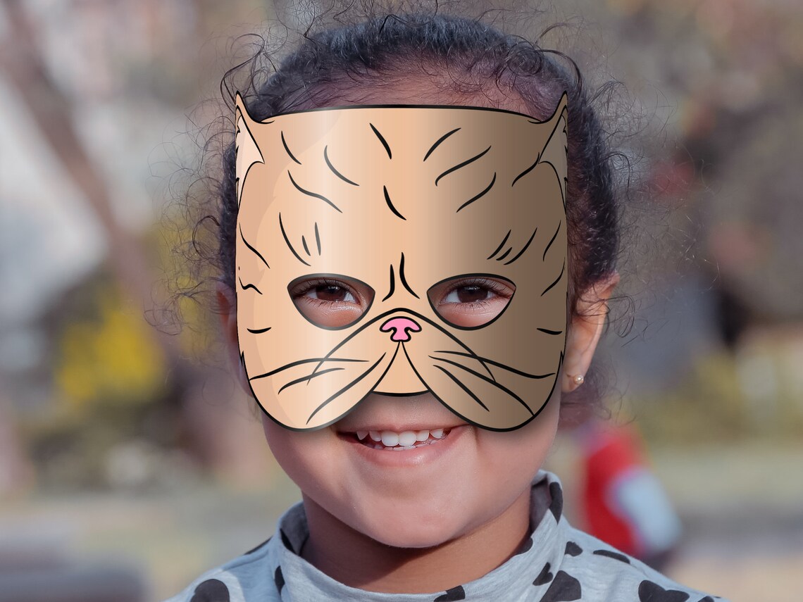Cat Persian Mask Printable Breed, Paper DIY for Kids and Adults. PDF ...