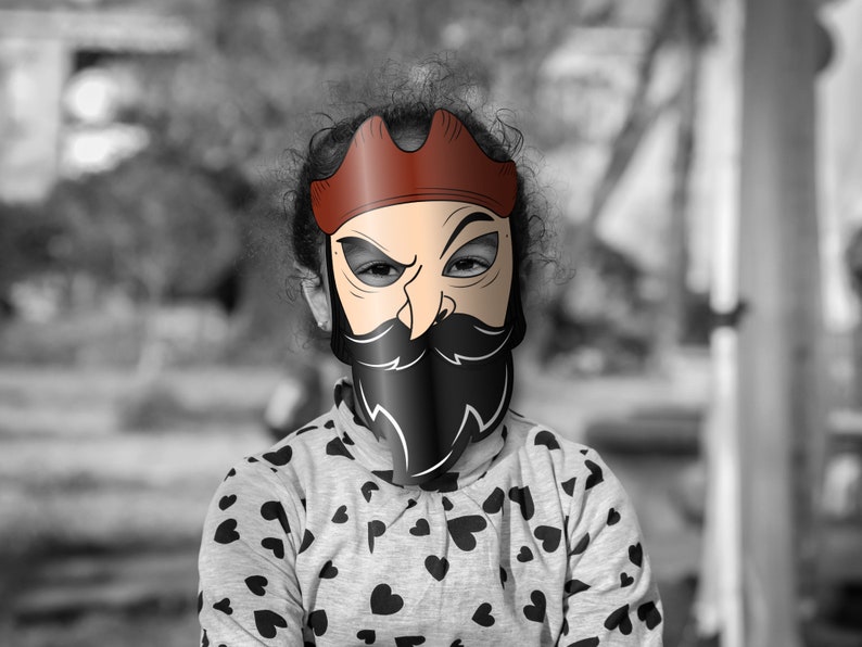Pirate Blackbeard Mask Printable Paper DIY for Kids and - Etsy