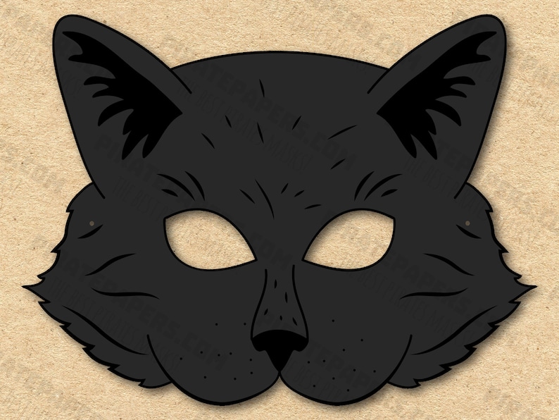Cat Mask Printable, Paper DIY for Kids and Adults. PDF Template ...