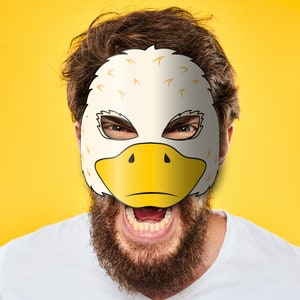 Duck Mask Printable, Paper DIY for Kids and Adults. PDF Template ...