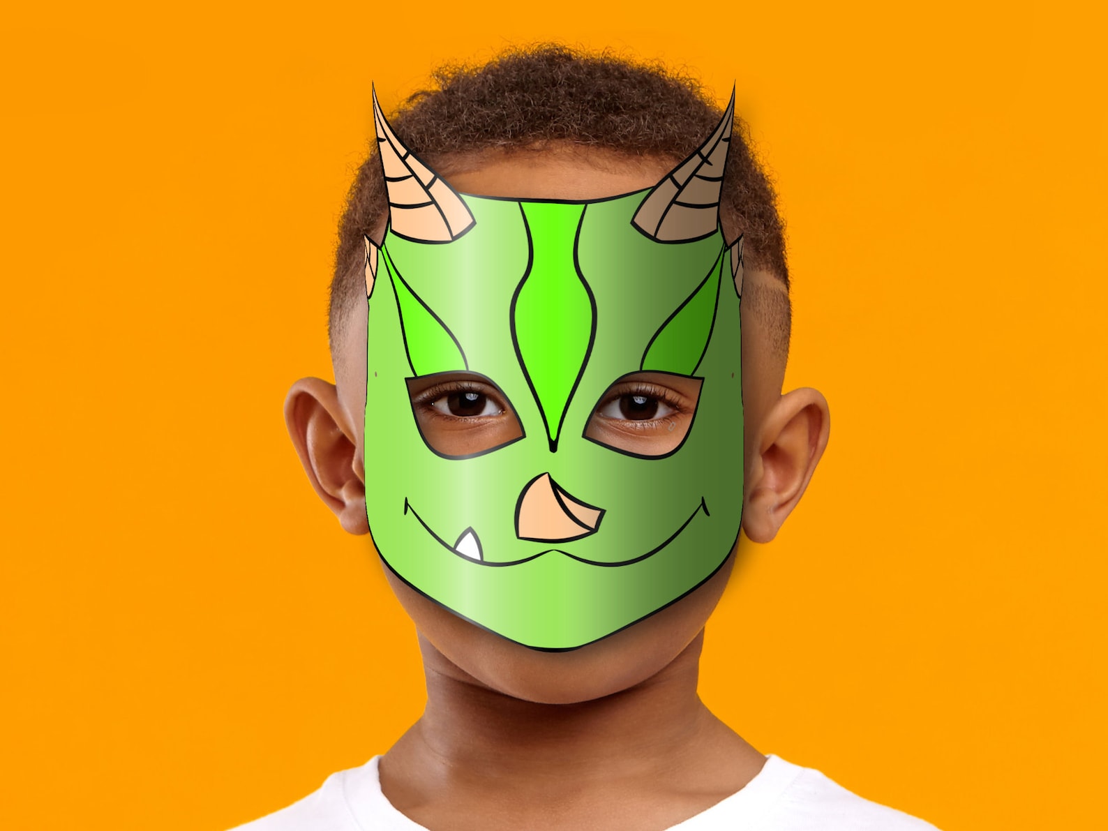 Baby Dragon Mask Printable, Paper DIY for Kids and Adults. PDF Template ...