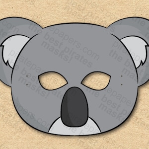 Koala Mask Printable Paper DIY for Kids and Adults. PDF - Etsy