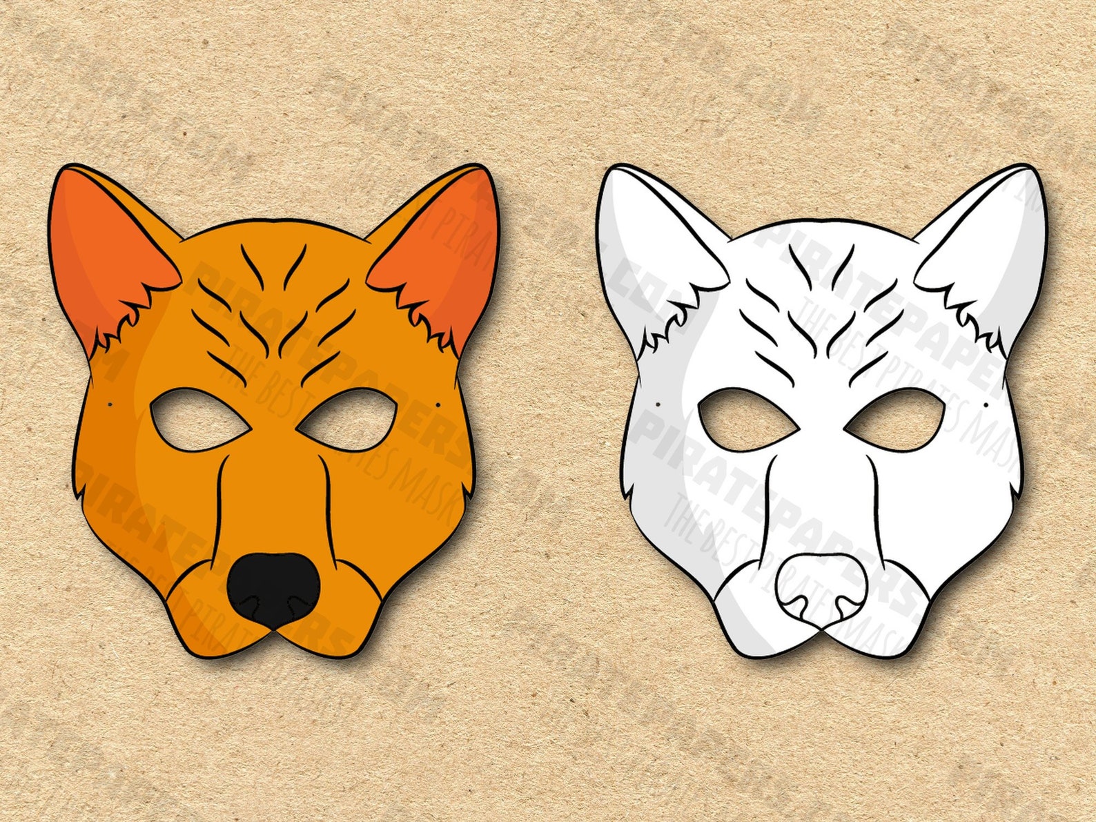 Dingo Masks Printable Color + Coloring, Paper DIY for Kids and Adults ...