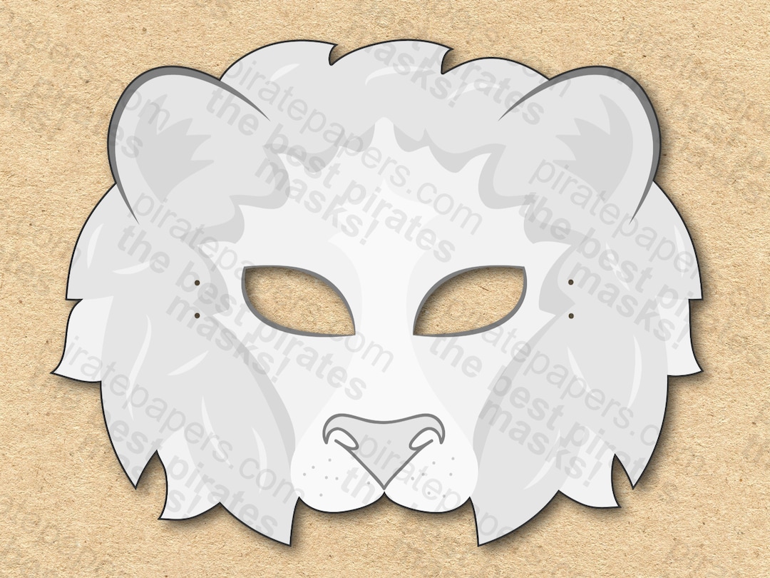 Lion Mask Printable Coloring Paper DIY for Kids and Adults. - Etsy